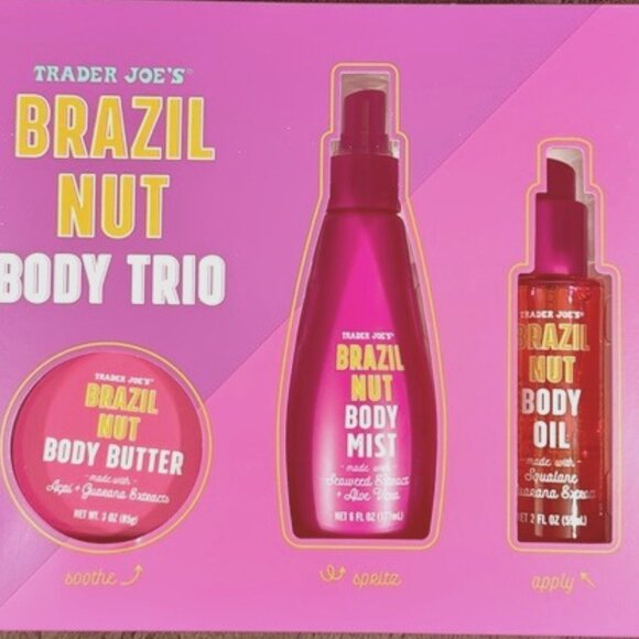 Trader Joe'S | Skincare | New Trader Joes Brazil Nut Body Butter Trio Butter Mist Oil Nib | Poshmark